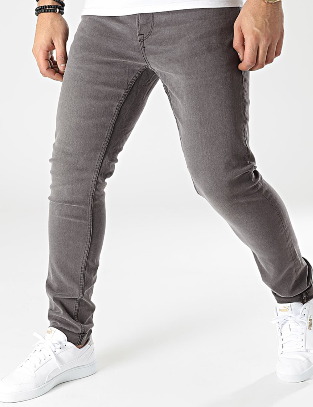 Blugi Only cu capse, gri - om225384 | outletmag.ro