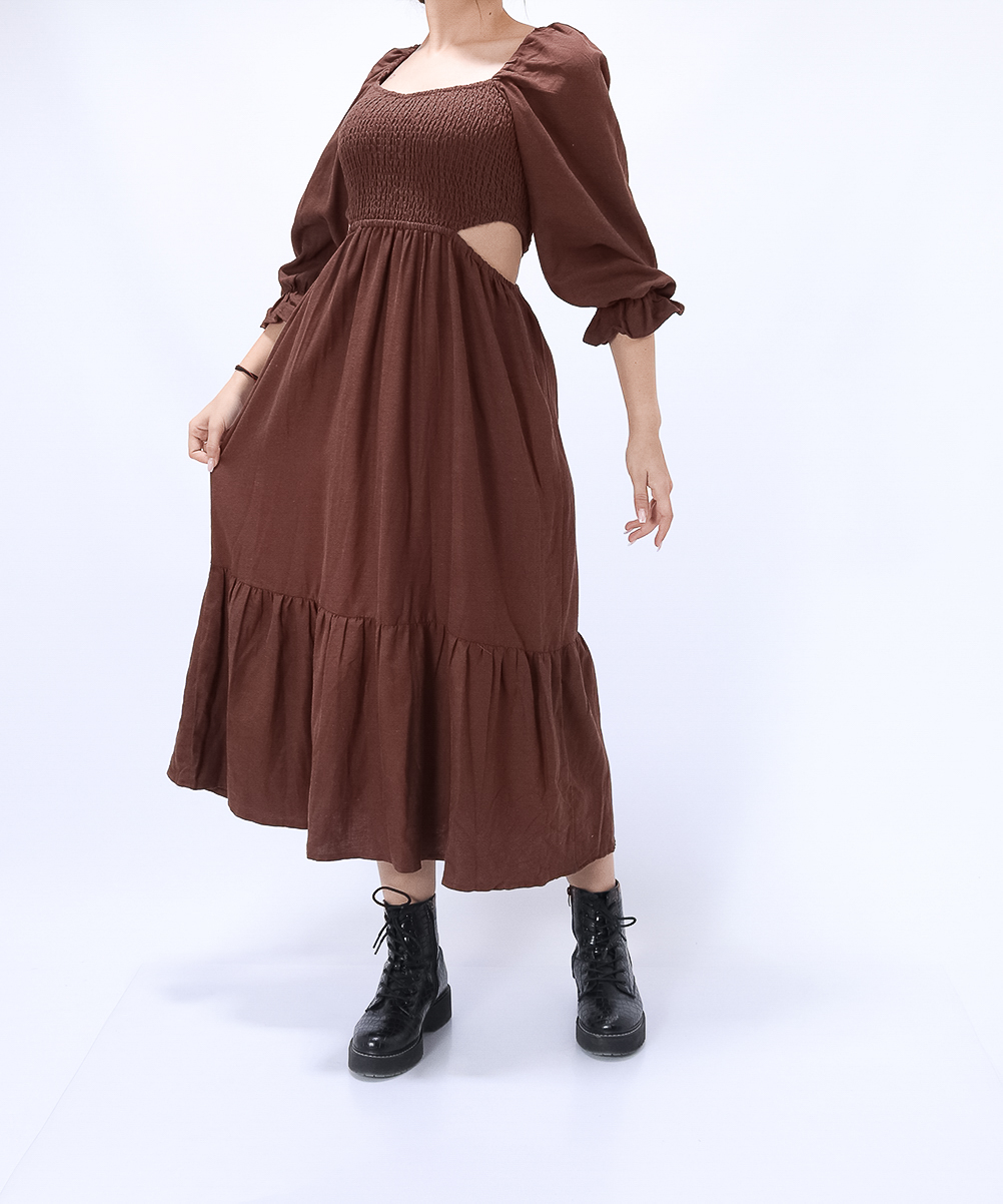 Rochie lunga New look, maro - om227113 | outletmag.ro