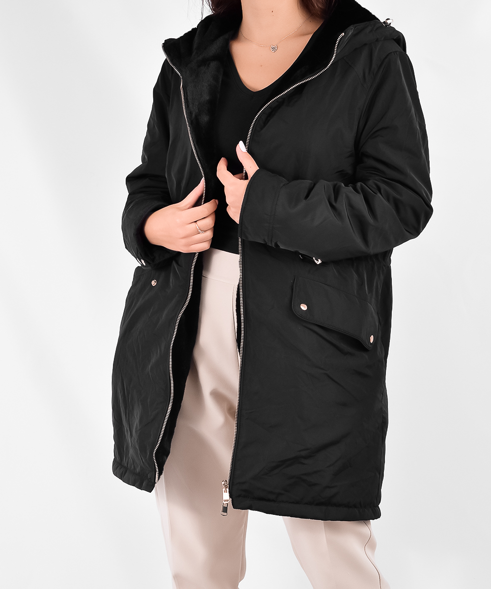 Geaca Zara, negru - d42958 | outletmag.ro