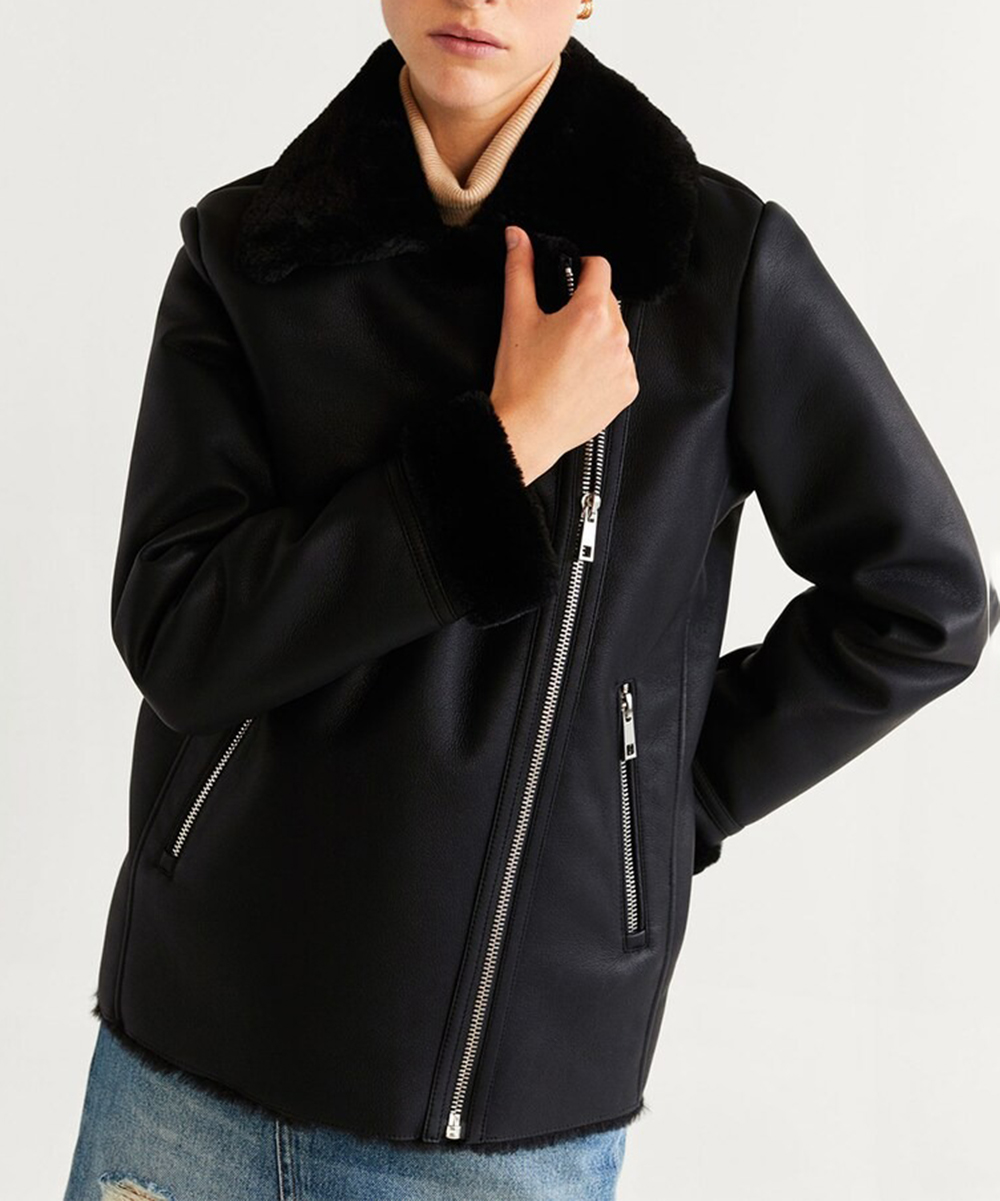 Geaca de primăvară toamnă Mango, negru - cb236343 | outletmag.ro