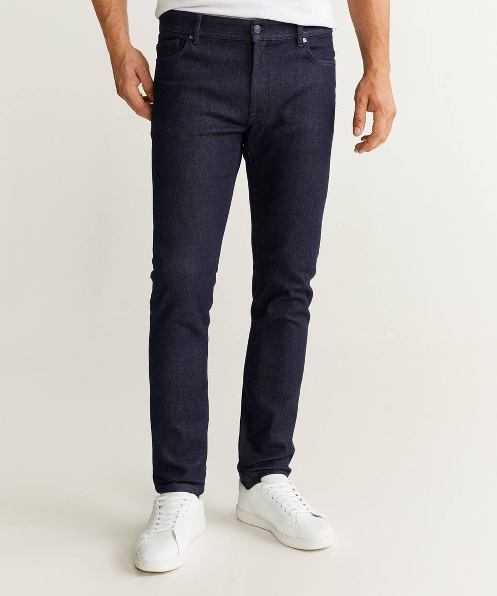 Blugi Mango cu capse, albastru - tm237709 | outletmag.ro