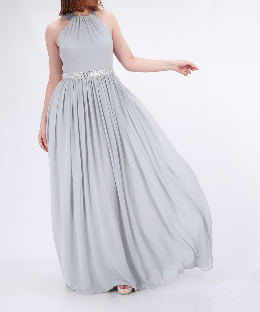 Rochie lunga Goddiva, gri - vd251770 | outletmag.ro