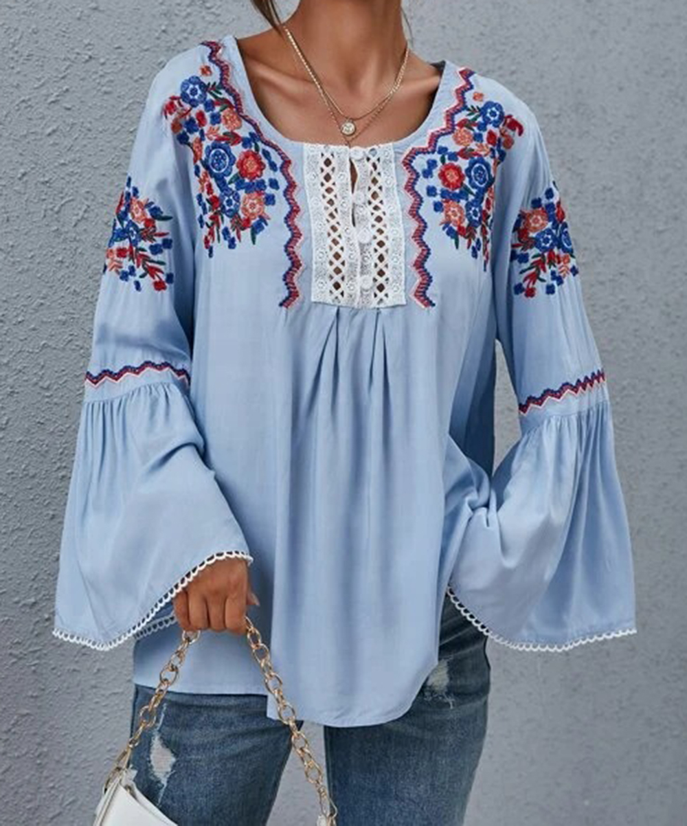 Bluza SHEIN cu nasturi, albastru - vd256001 | outletmag.ro