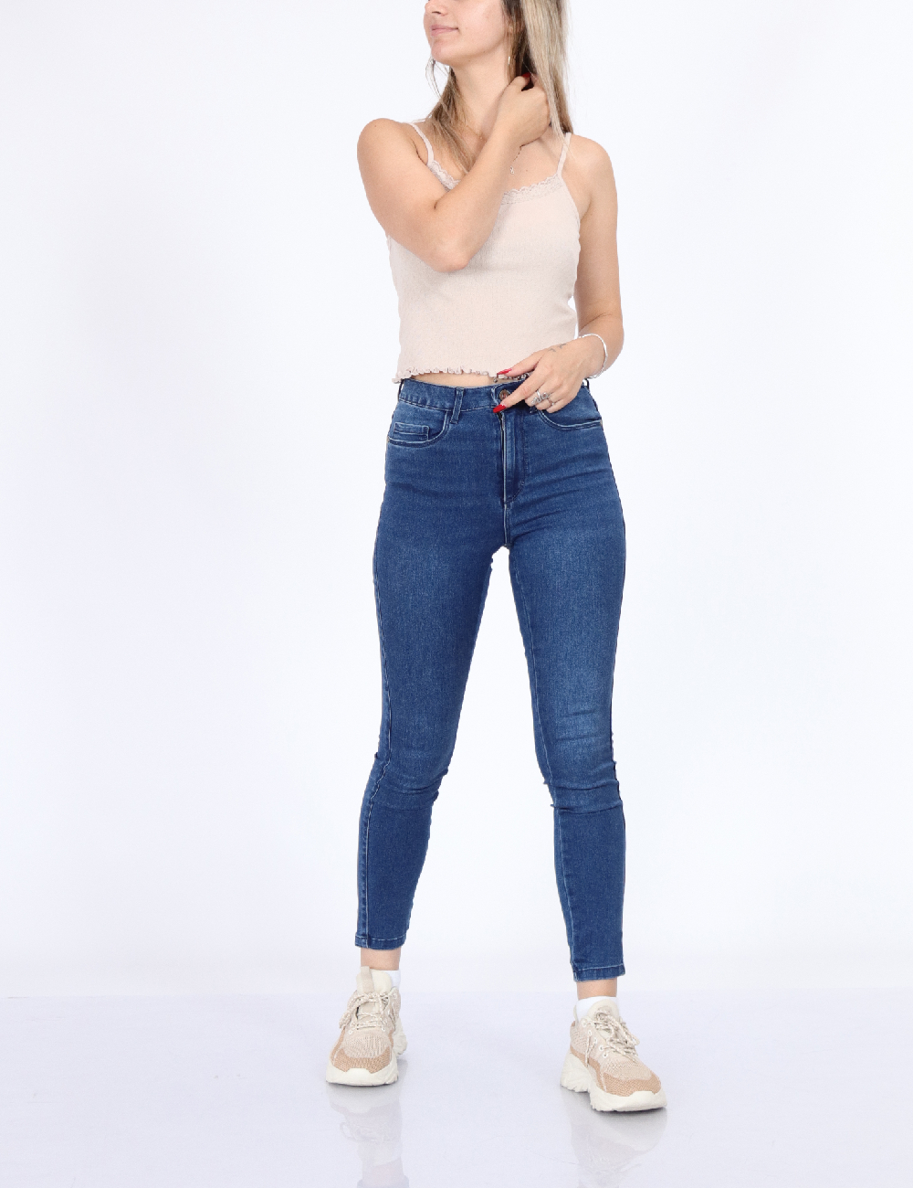 Blugi Only cu capse, albastru - ai268178 | outletmag.ro