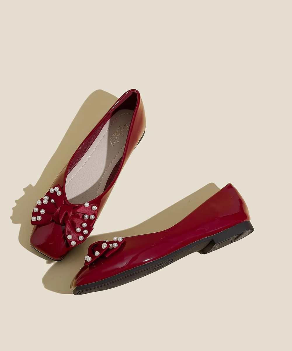 Balerini de primăvară toamnă SHEIN, rosu - as270180 | outletmag.ro