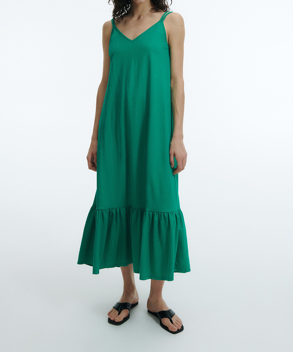 Rochie lunga Reserved, verde - om280294 | outletmag.ro