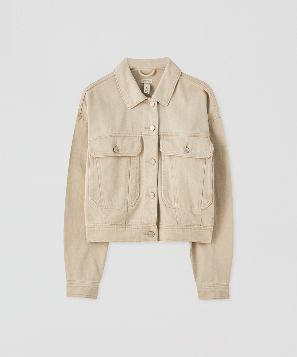Geaca Pull&Bear, crem - dm60160 | outletmag.ro
