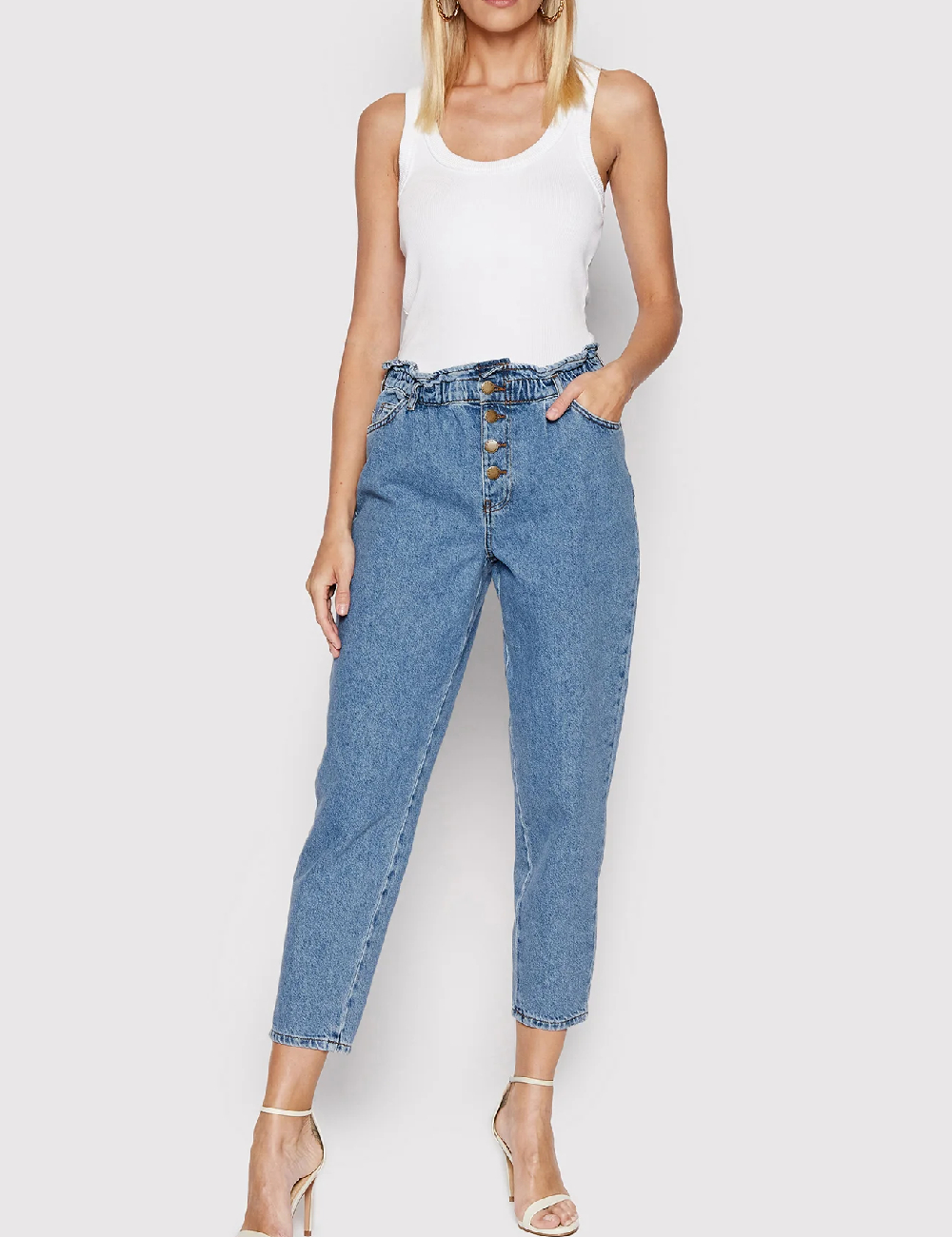 Blugi Only cu capse, albastru - ai320546 | outletmag.ro