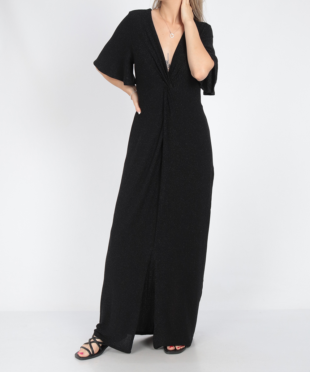 Rochie lunga de vară Bershka, negru - ng329542 | outletmag.ro