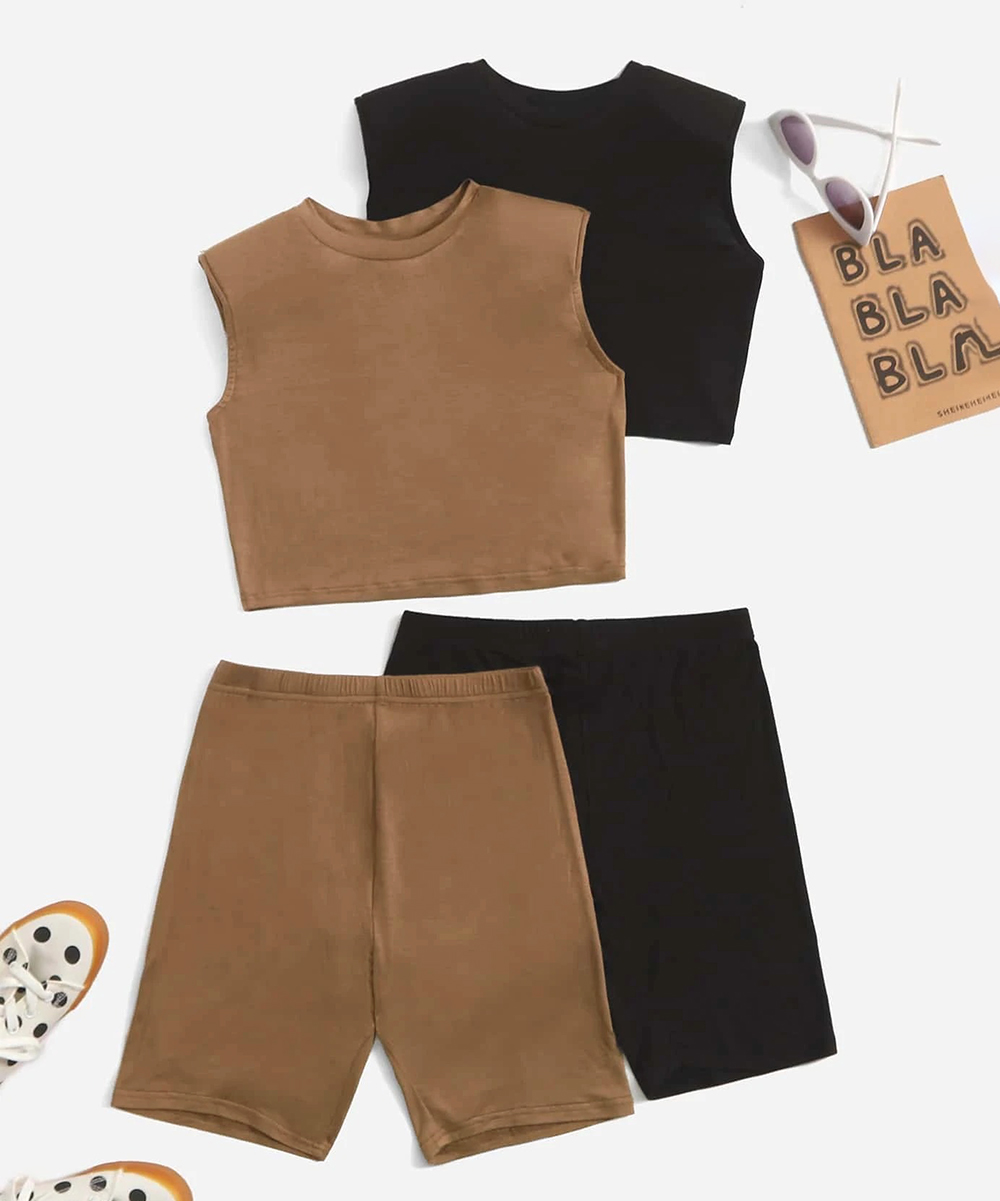 Set compleuri de vară Shein Kids, negru - pl335973 | outletmag.ro