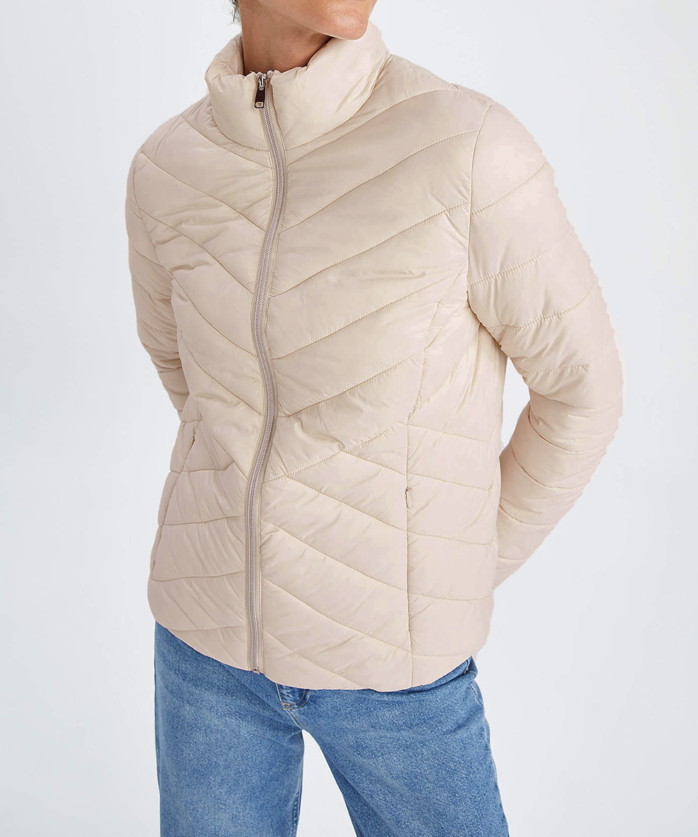 Geaca de primăvară toamnă DeFacto, crem - vd356273 | outletmag.ro