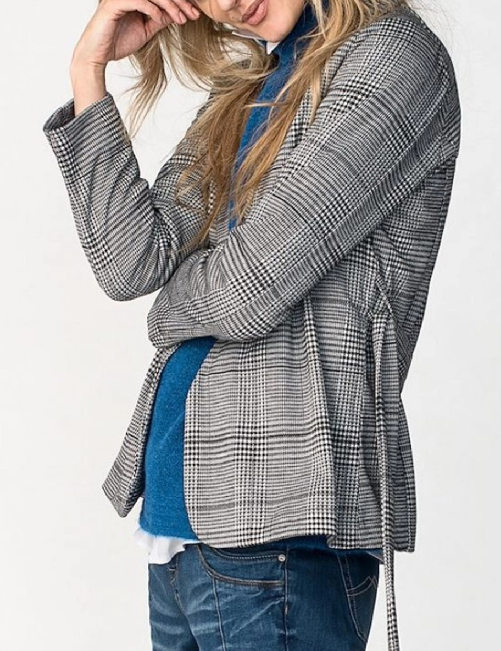 Sacou de primăvară toamnă Fransa cu cordon, gri - as358094 | outletmag.ro