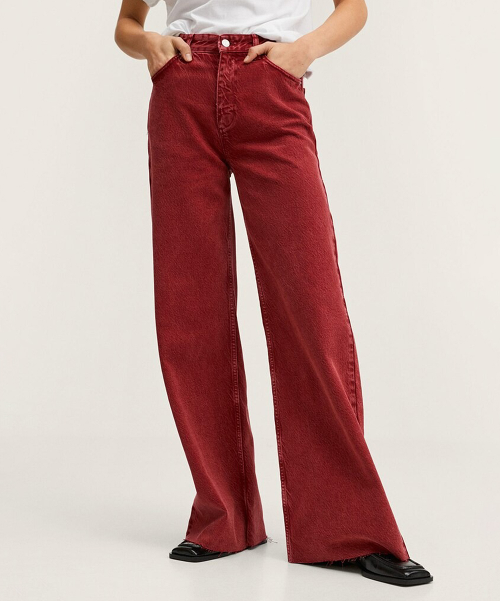 Blugi Mango cu capse, rosu - ai363182 | outletmag.ro