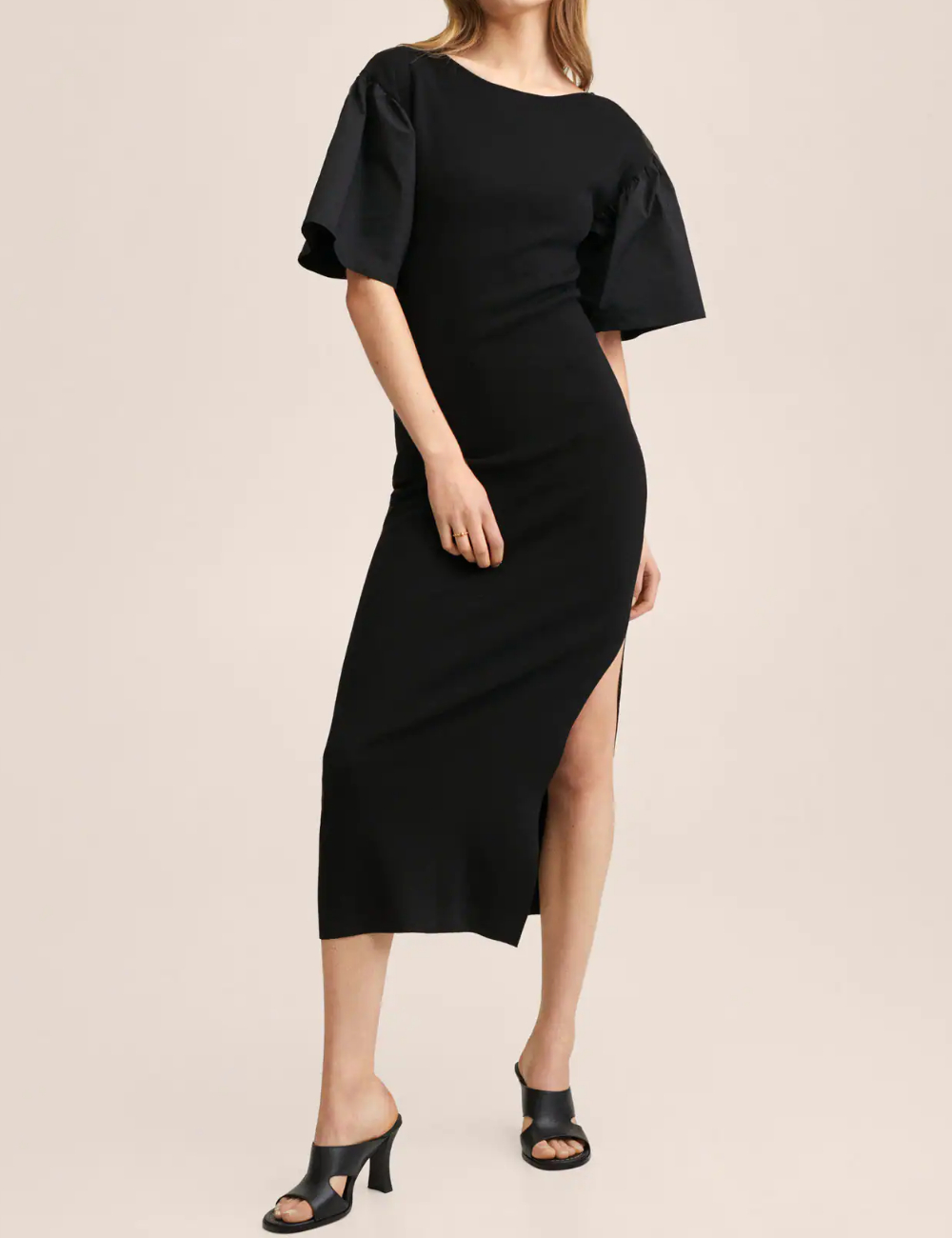 Rochie medie de ocazie Mango, negru - ab365678 | outletmag.ro