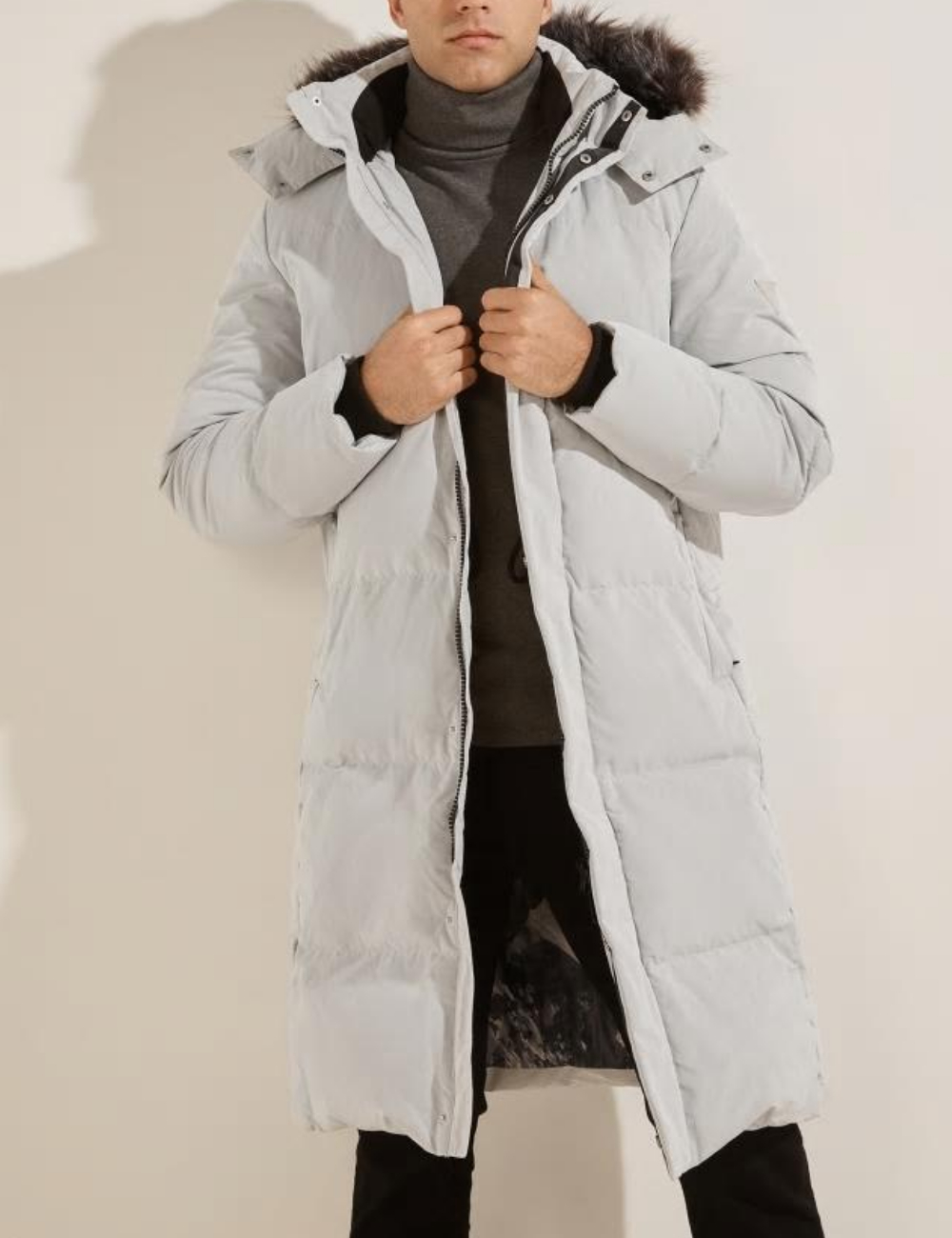 Geaca casual Guess cu gluga, gri - vd371287 | outletmag.ro