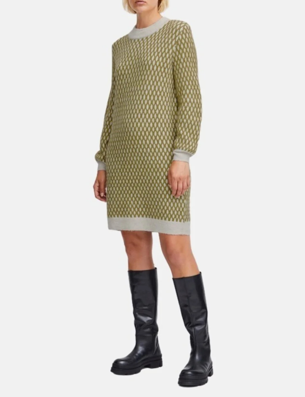 Rochie scurta casual Ichi, verde - om386784 | outletmag.ro