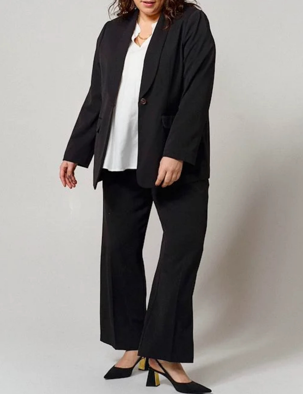 Sacou casual Fransa Curve cu nasturi, negru - tm387212 | outletmag.ro