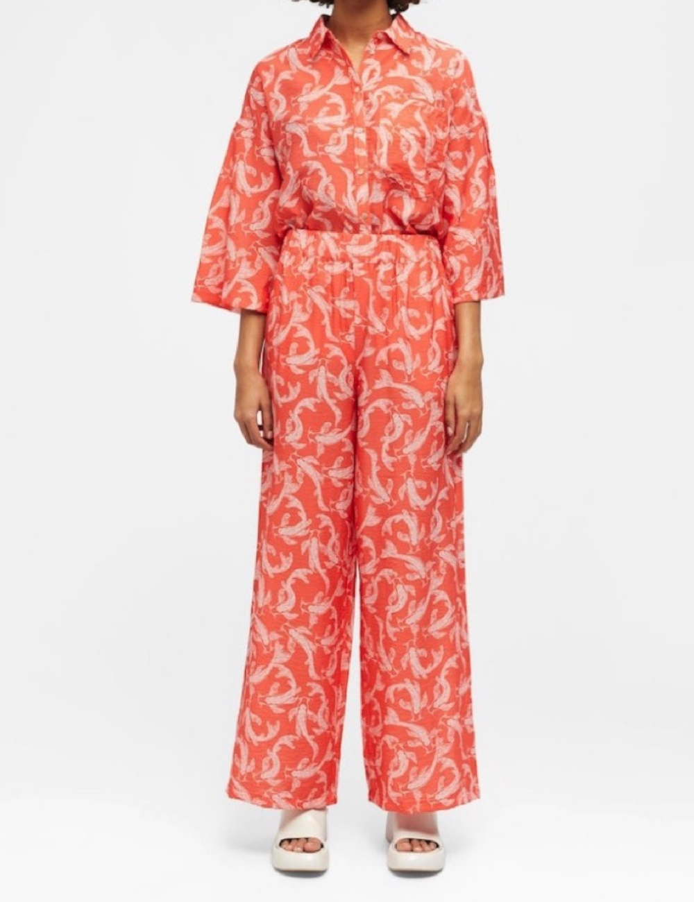 Pantaloni casual Object, roz - cb392408 | outletmag.ro