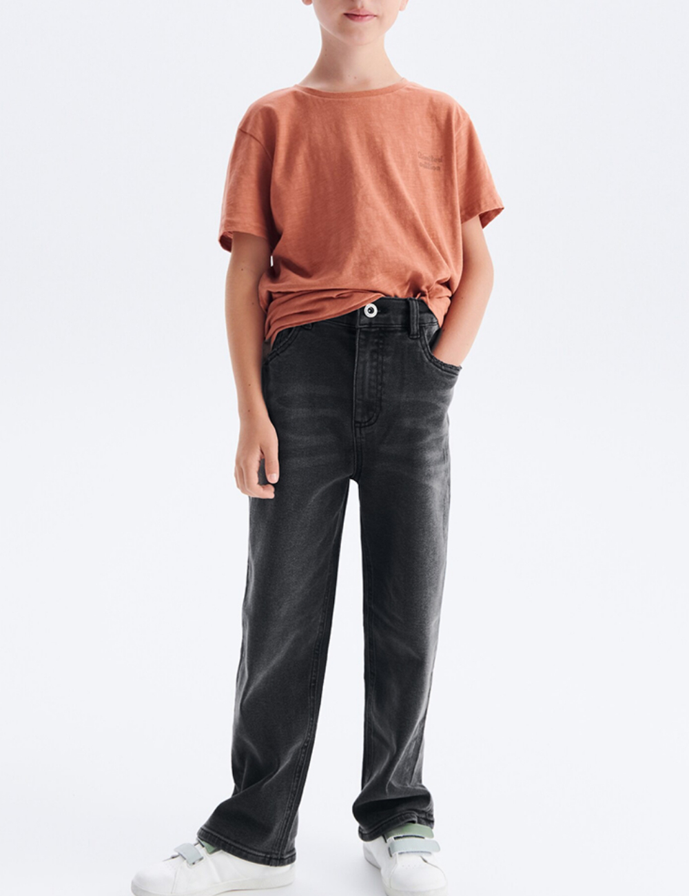 Blugi casual Reserved cu capse și fermoar, gri - ai397264 | outletmag.ro