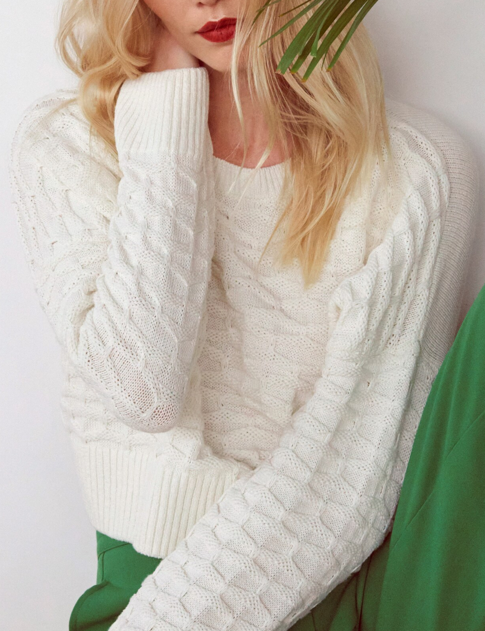 Pulover casual de iarnă Reserved, alb - ng398357 | outletmag.ro