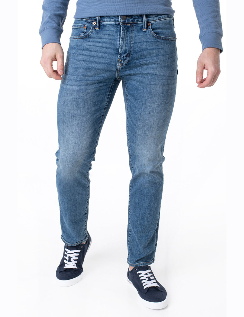 Blugi casual American Eagle cu capse și fermoar, albastru - pl400666 ...