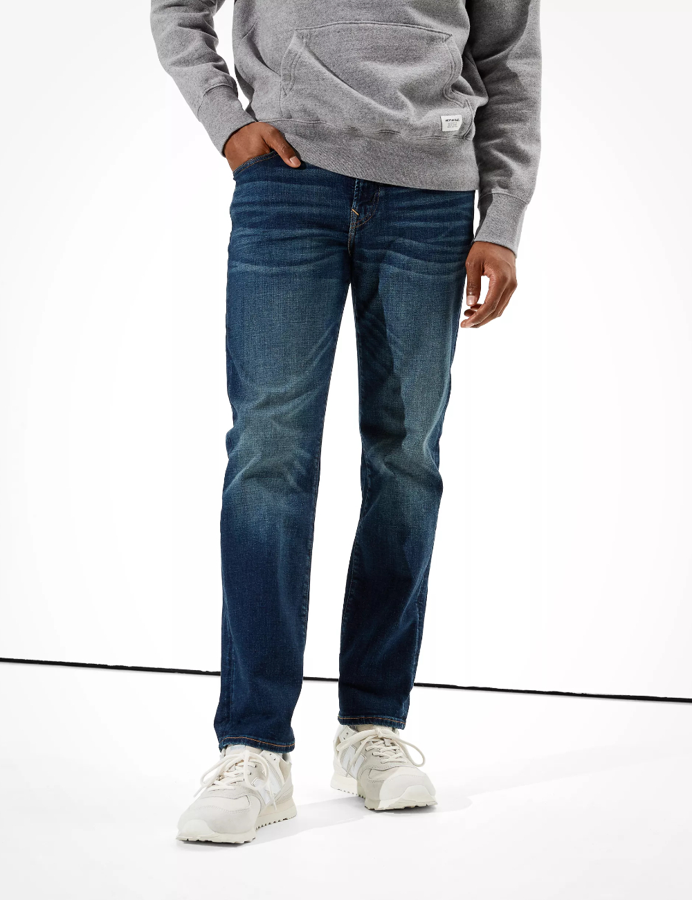 Blugi casual American Eagle cu capse și fermoar, albastru - pl553781 ...