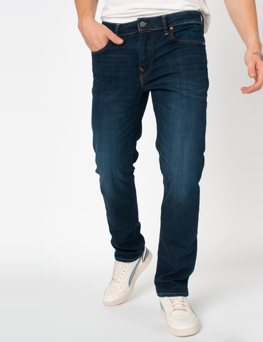 Blugi casual American Eagle cu capse și fermoar, albastru - cb419226 ...