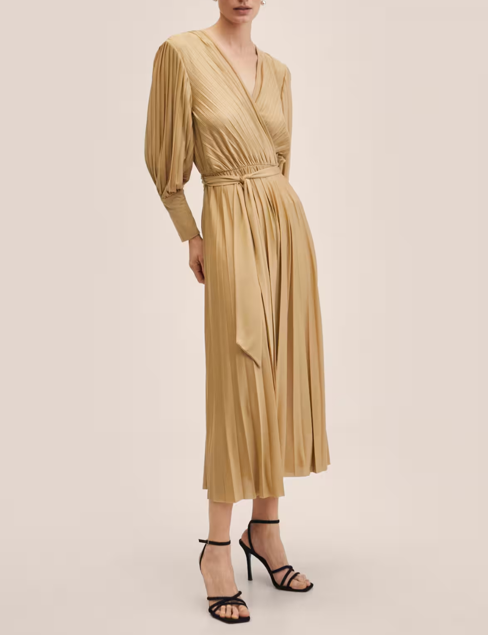 Rochie medie casual Mango cu cordon, maro - ci403369 | outletmag.ro