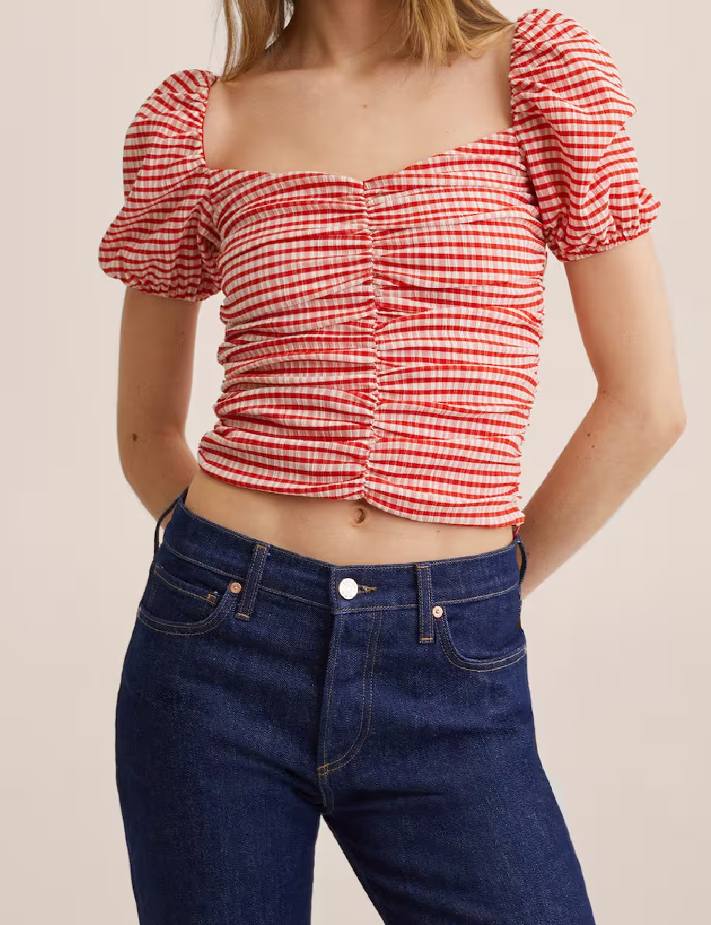 Top casual Mango, rosu - vd433721 | outletmag.ro