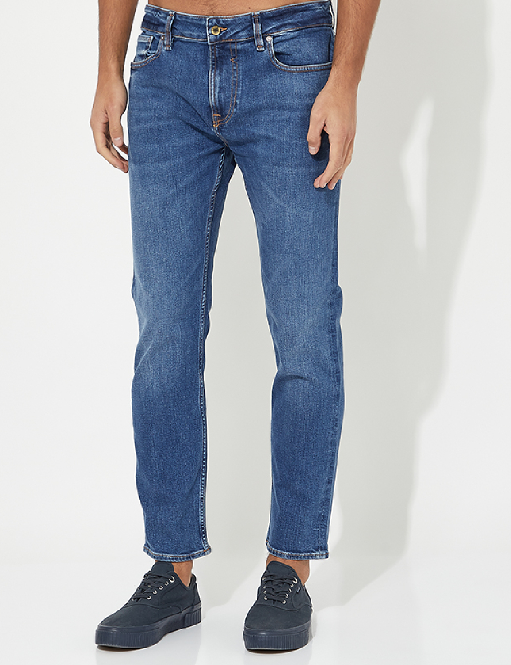 Blugi casual Guess cu capse și fermoar, albastru - om438117 | outletmag.ro