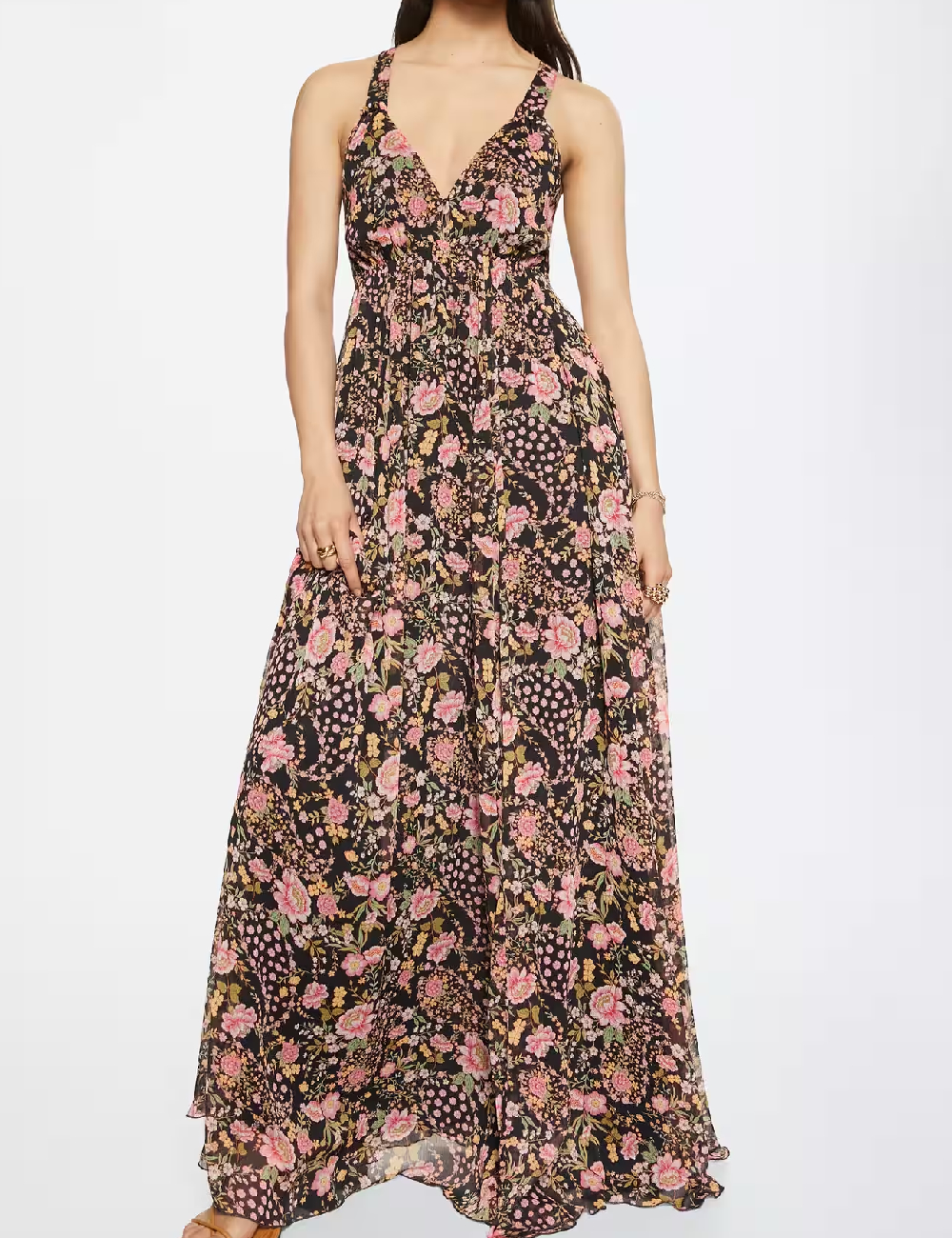 Rochie lunga casual de vară Mango, floral print - cb445705 | outletmag.ro