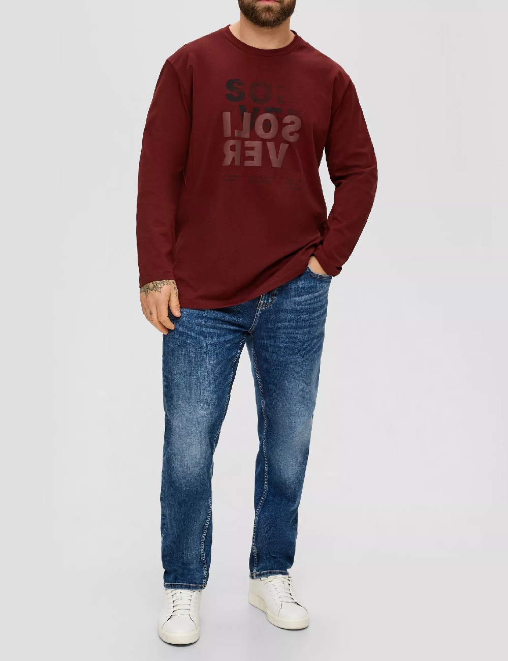 Bluza casual de primăvară s.Oliver Plus Size Men, rosu - pl447192 ...