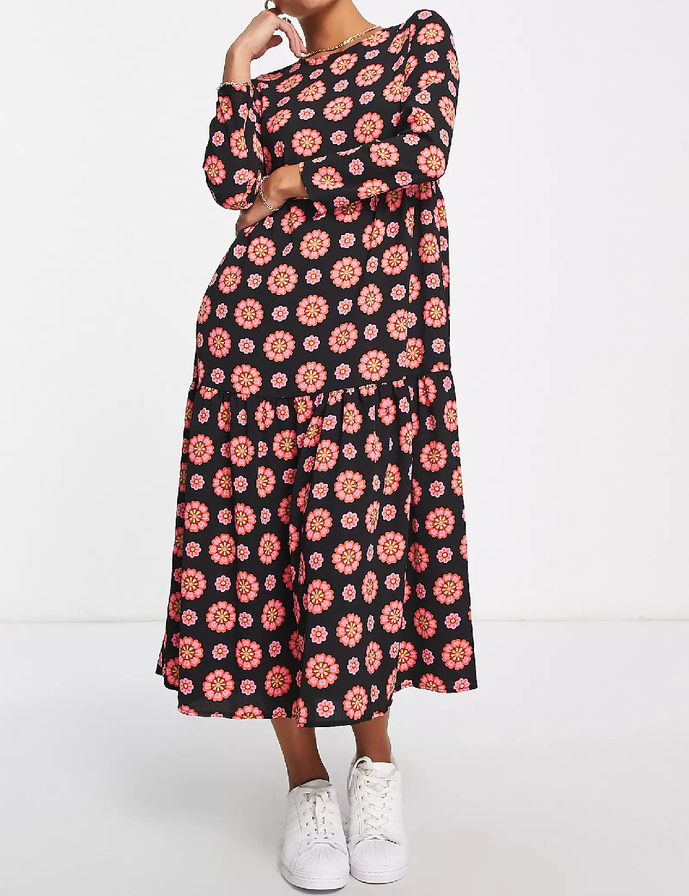 Rochie lunga casual ASOS cu nasturi, floral print - cb455196 | outletmag.ro