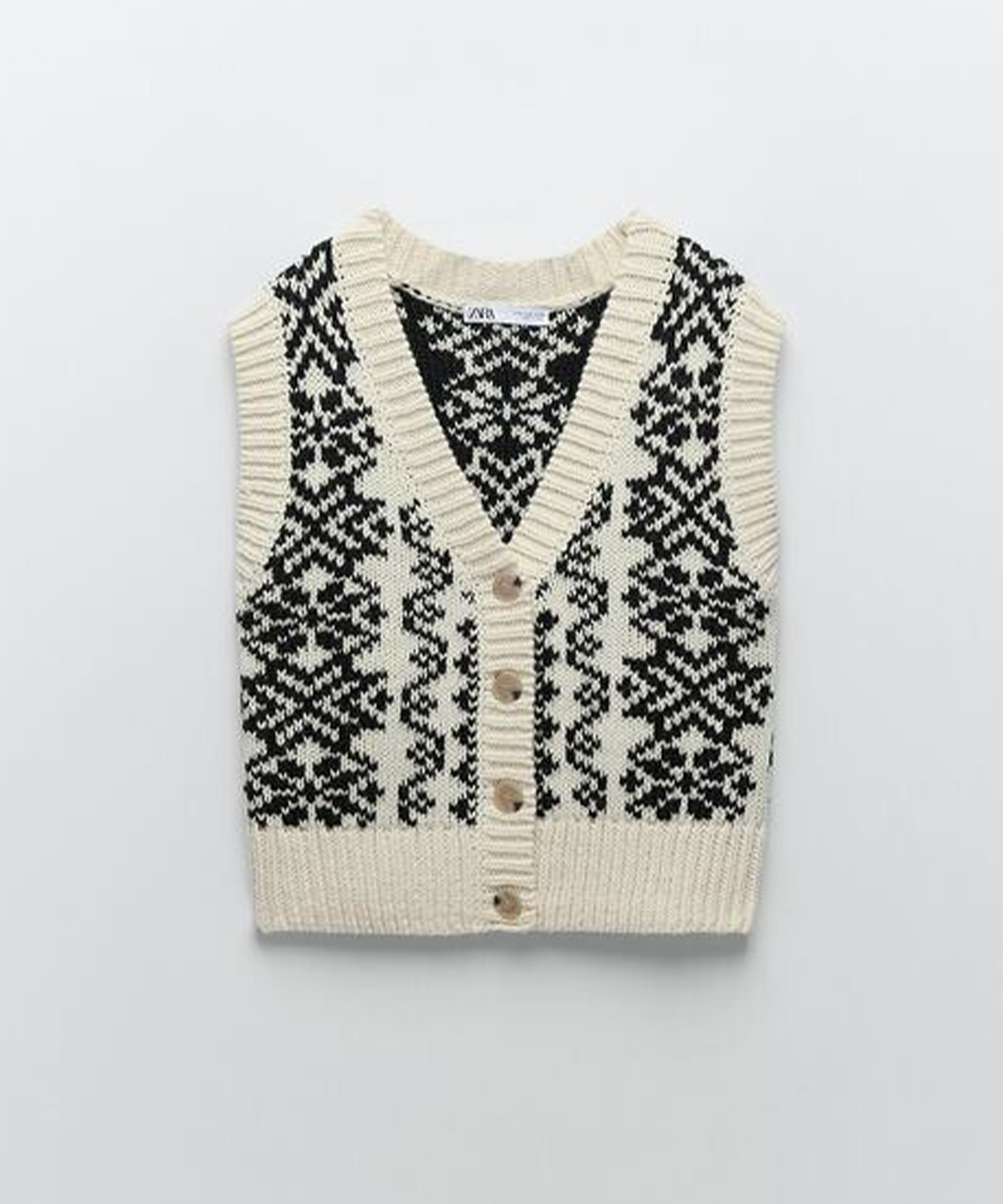 Vesta Zara cu nasturi, mix culori - se82981 | outletmag.ro