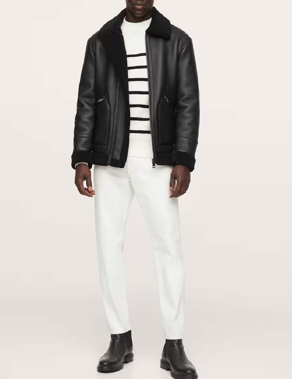 Geaca casual de iarnă Mango cu fermoar, negru - pl498483 | outletmag.ro