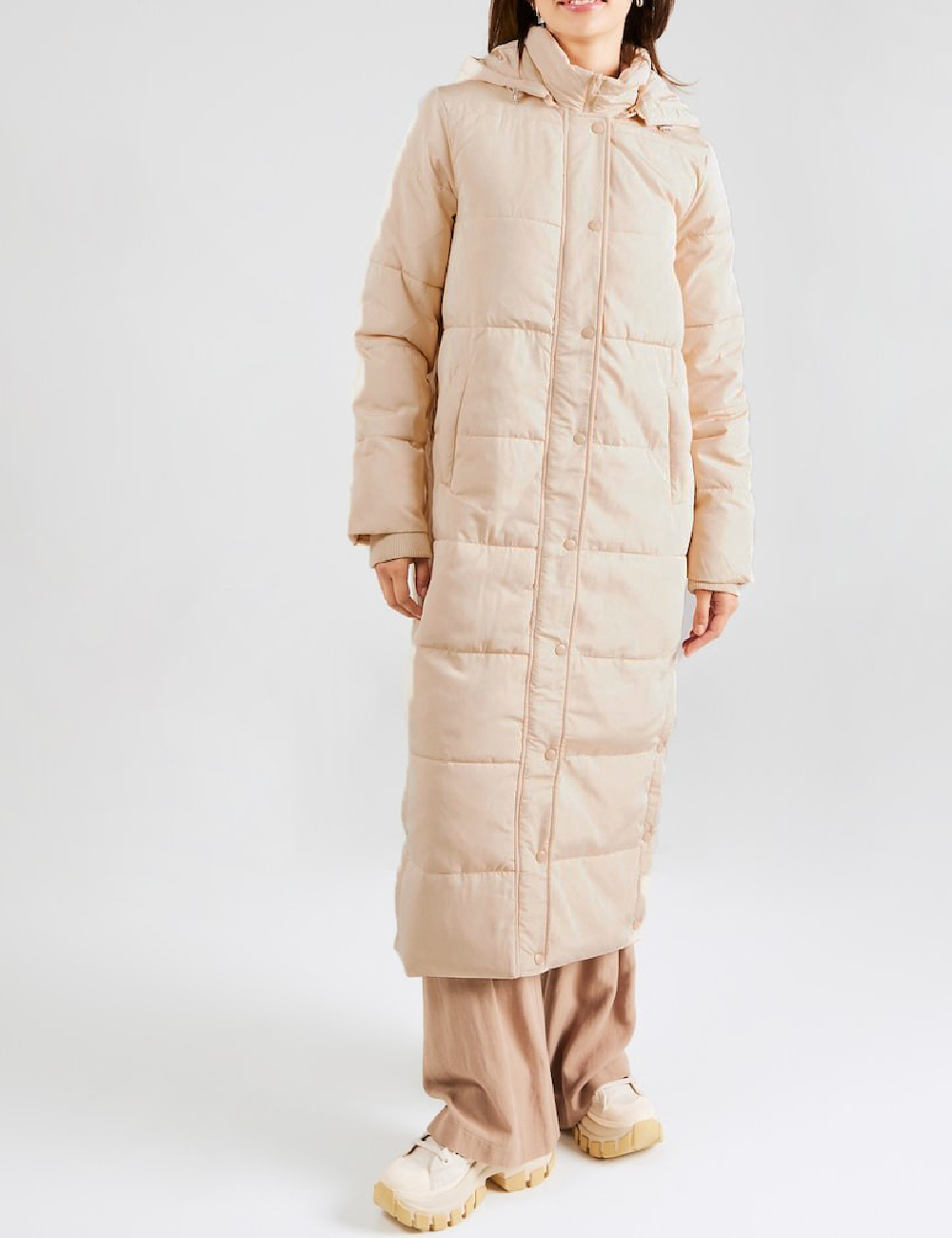 Geaca casual SisterS point cu capse, fermoar și gluga, crem - pa501962 ...