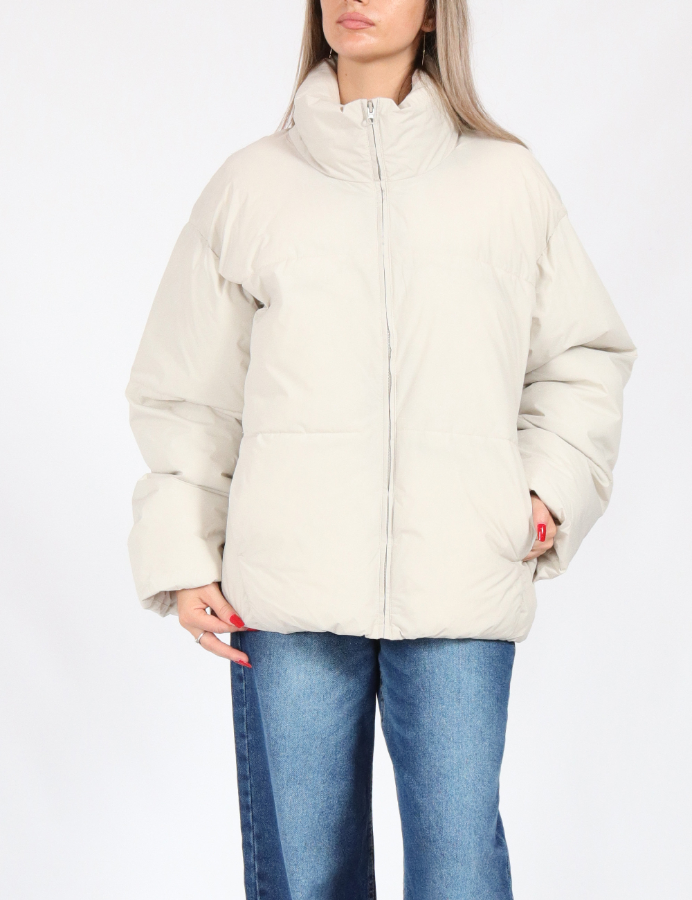 Geaca casual de iarnă Restoration cu fermoar, crem - pa502538 ...