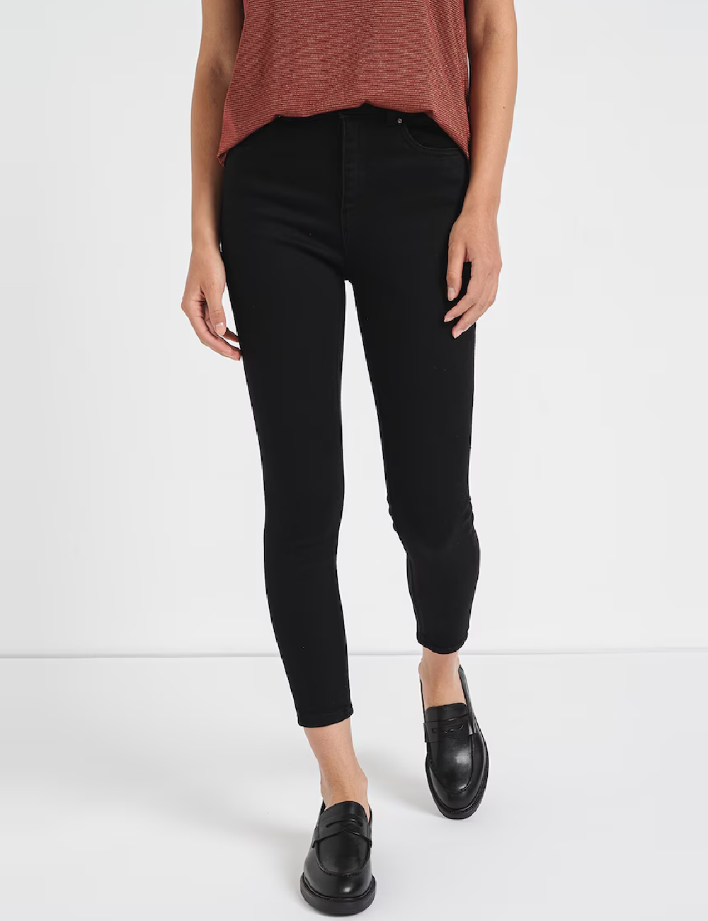 Blugi casual Only cu capse și fermoar, negru - sa530027 | outletmag.ro