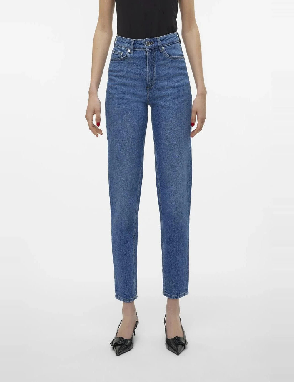 Blugi casual Vero Moda cu capse și fermoar, albastru - sa530245 ...