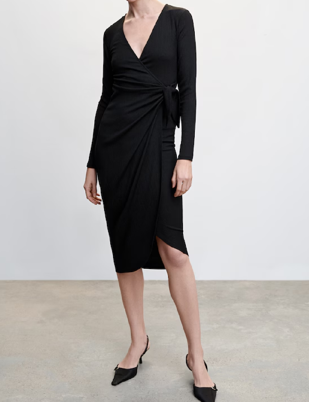 Rochie medie casual de primăvară toamnă Mango, negru - pl539056 ...