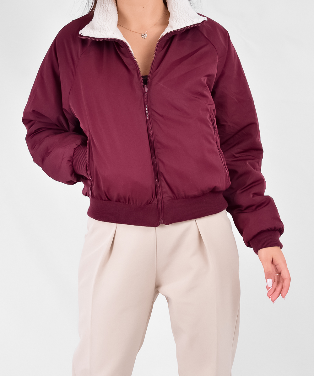 Geaca Pull&Bear, rosu - ka91978 | outletmag.ro