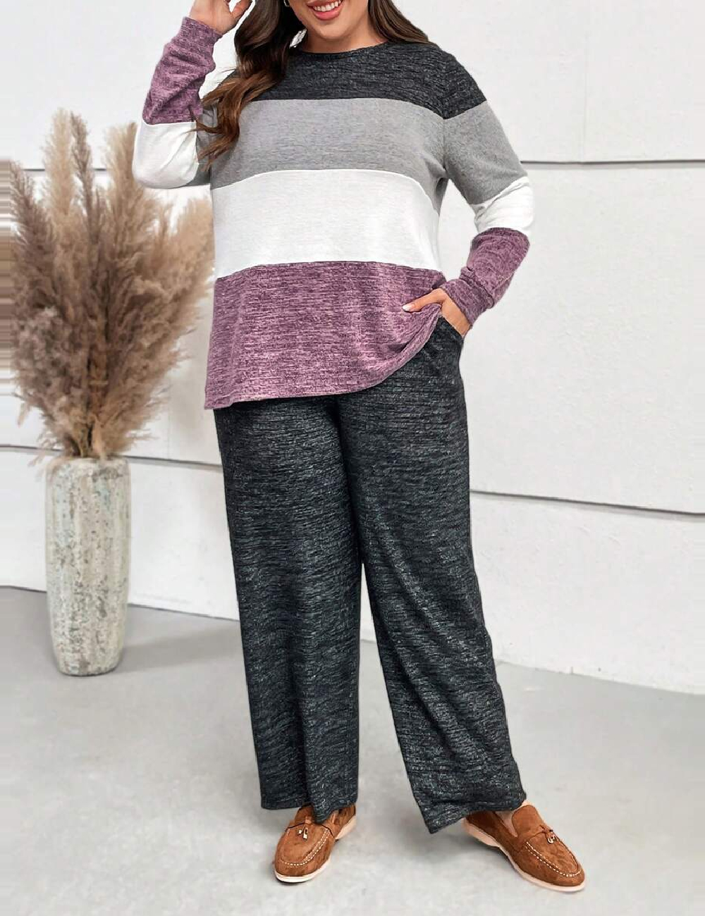 Compleu casual Emery Rose Curve, gri - ai551092 | outletmag.ro