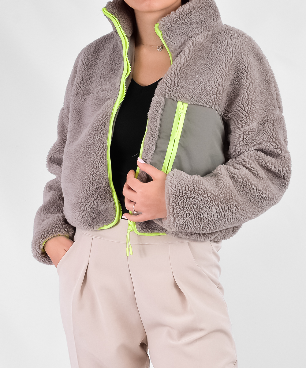 Geaca Pull&Bear, gri - tg92564 | outletmag.ro