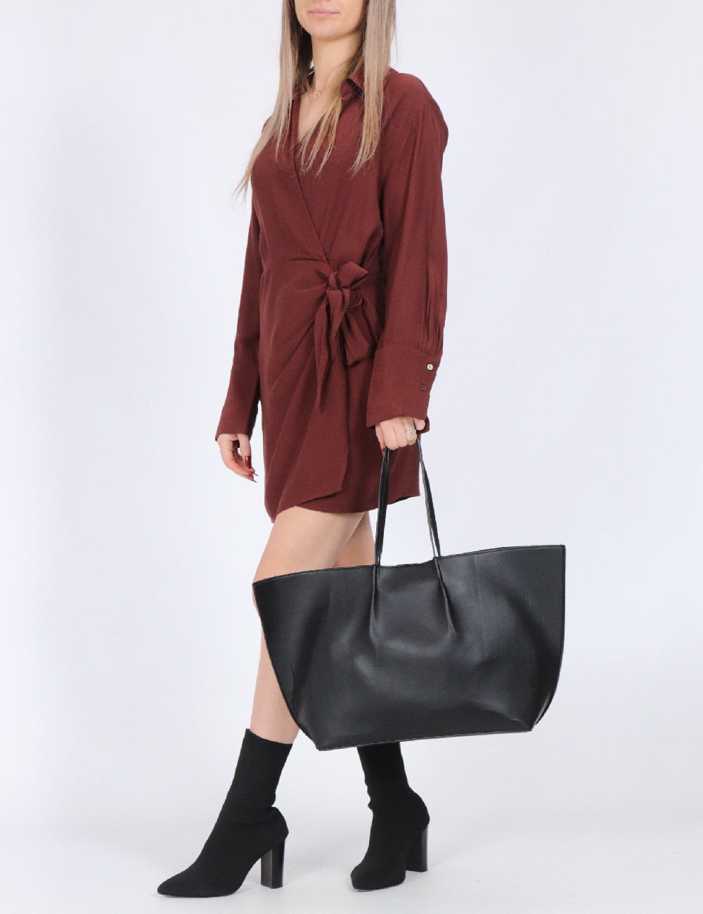 Geanta casual Vero Moda cu capse, negru - pl557531 | outletmag.ro