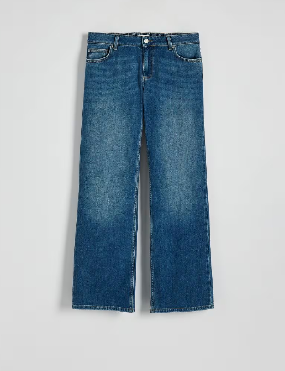 Blugi casual Reserved cu capse și fermoar, albastru - pm605595 ...