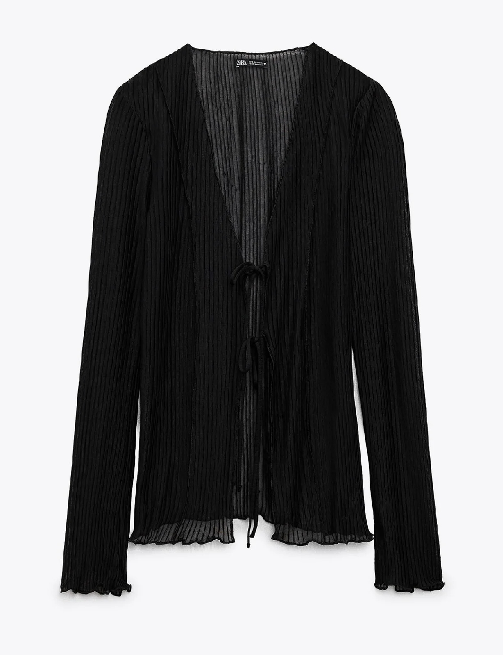 Bluza casual Zara cu snur, negru - lg626709 | outletmag.ro