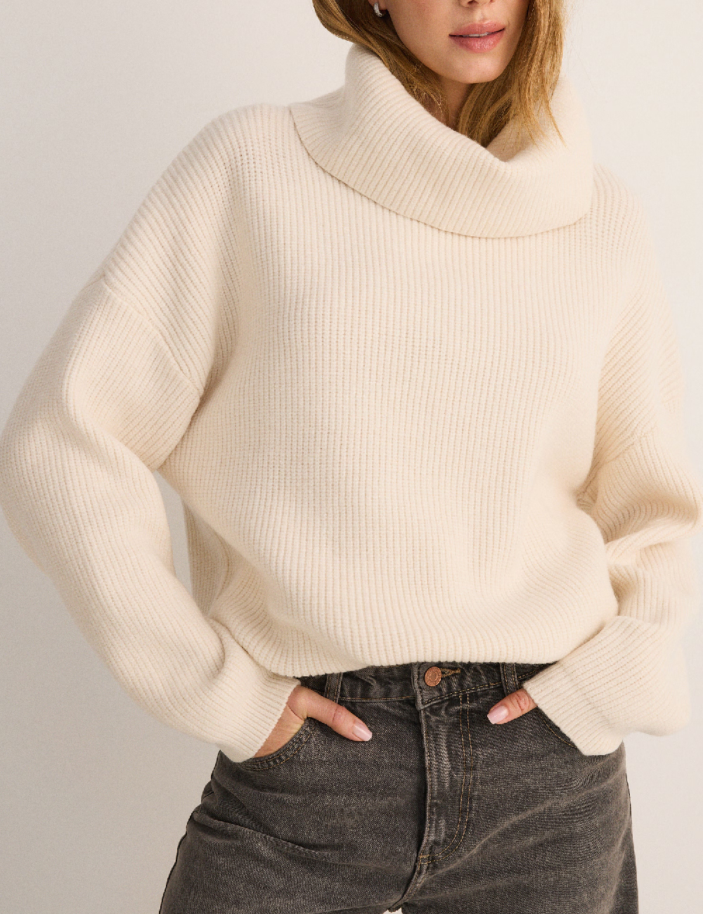 Pulover casual Reserved, alb - om635215 | outletmag.ro