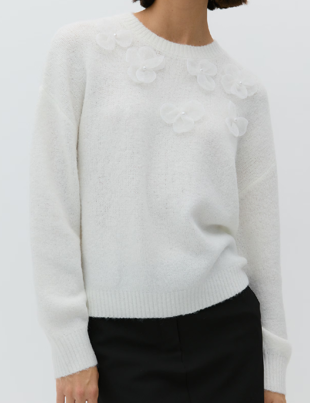 Pulover casual Reserved, alb - rm635400 | outletmag.ro