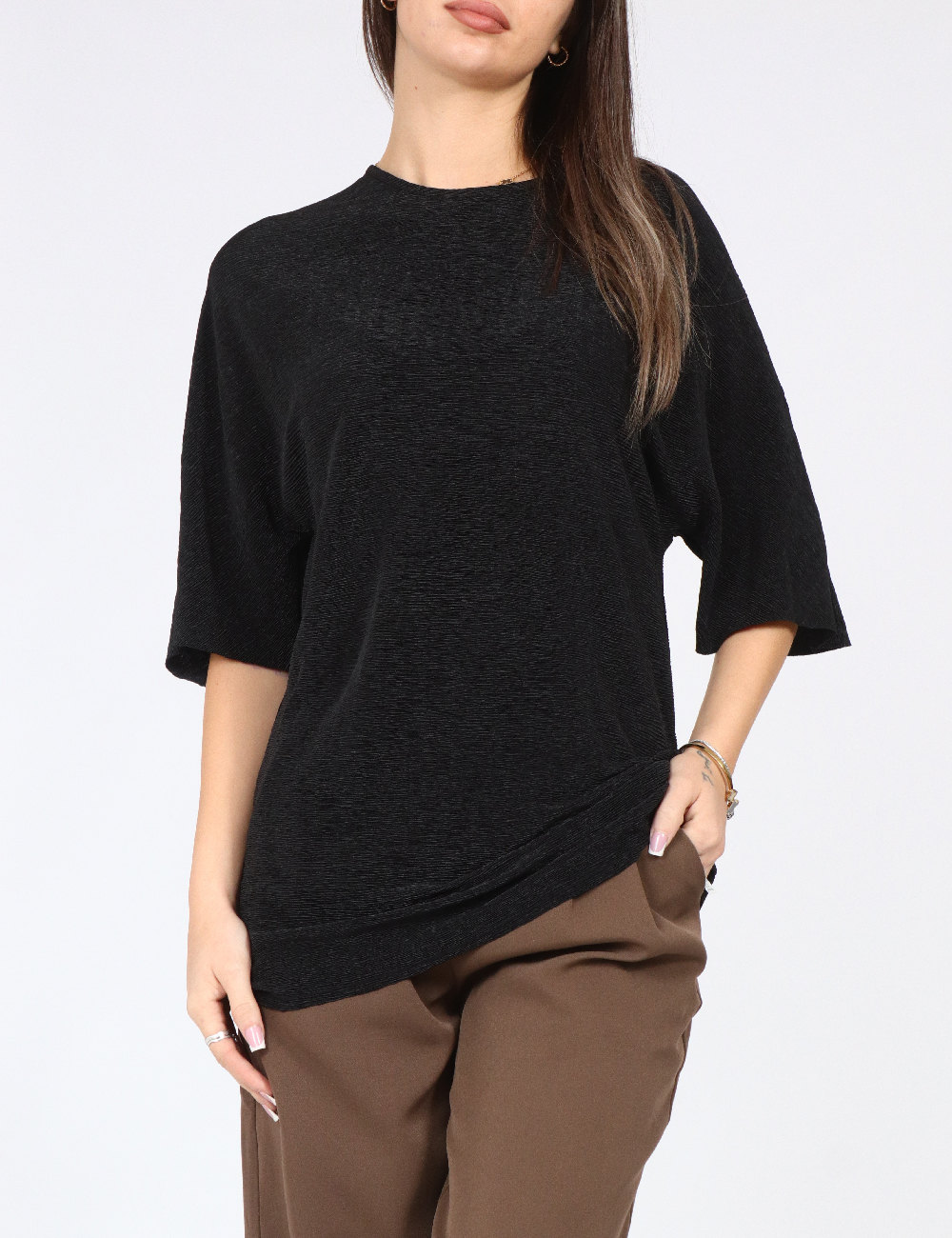 Bluza casual Zara cu fermoar, negru - sa663220 | outletmag.ro