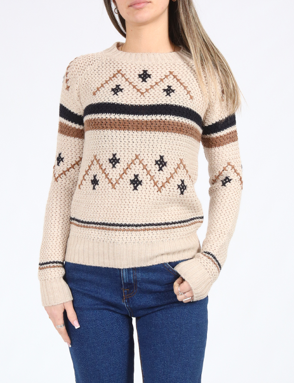 Pulover casual Zara, crem - pa663469 | outletmag.ro